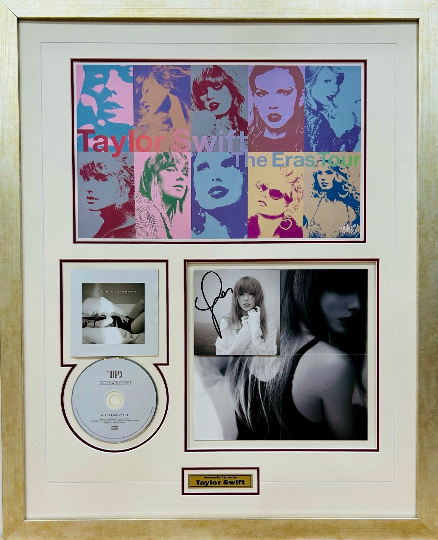 Taylor Swift Fearless Signed CD & Poster Display, Framed – Superstars ...