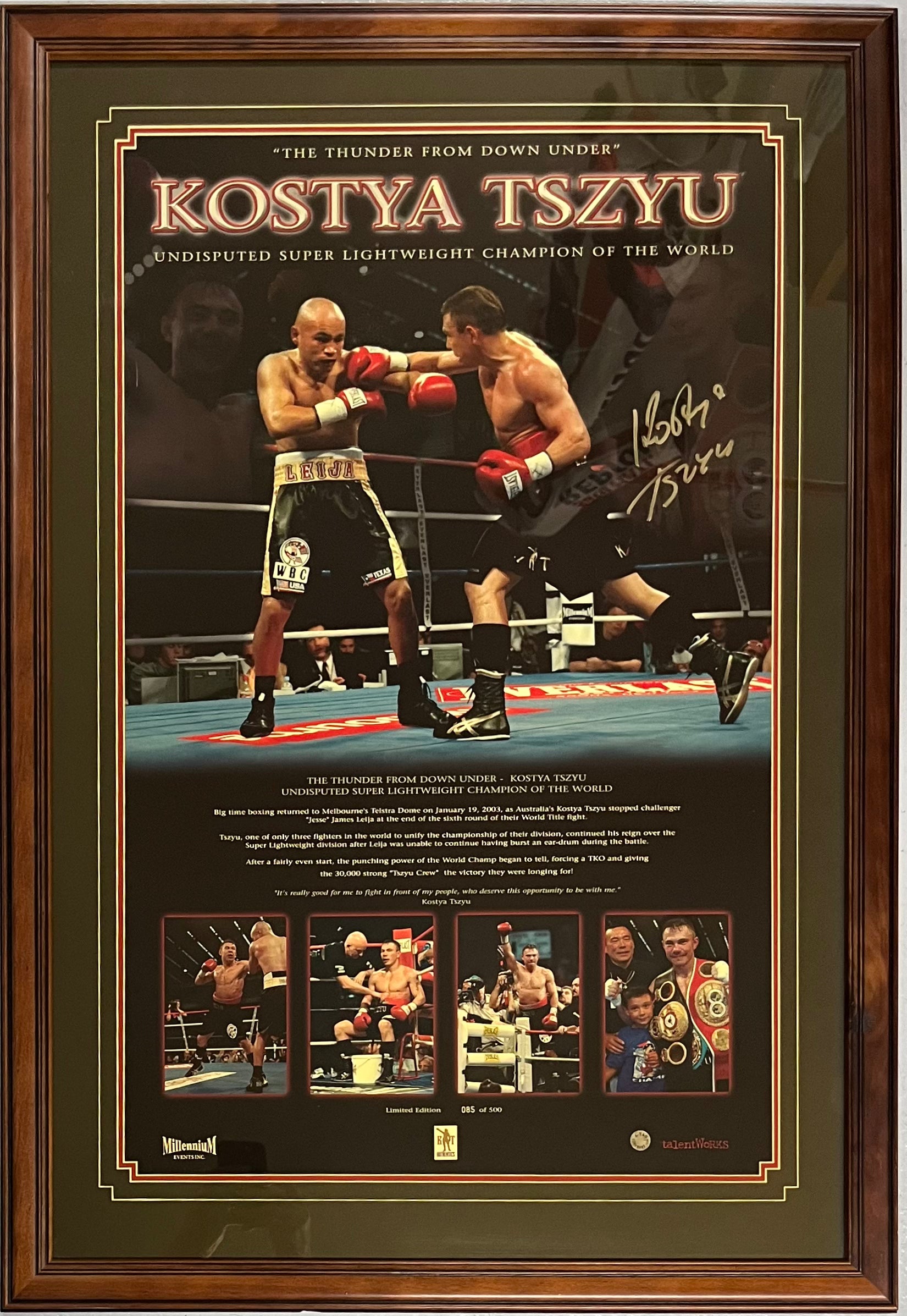 Kostya Tszyu Signed Limited Edition Print Display Superstars And Legends