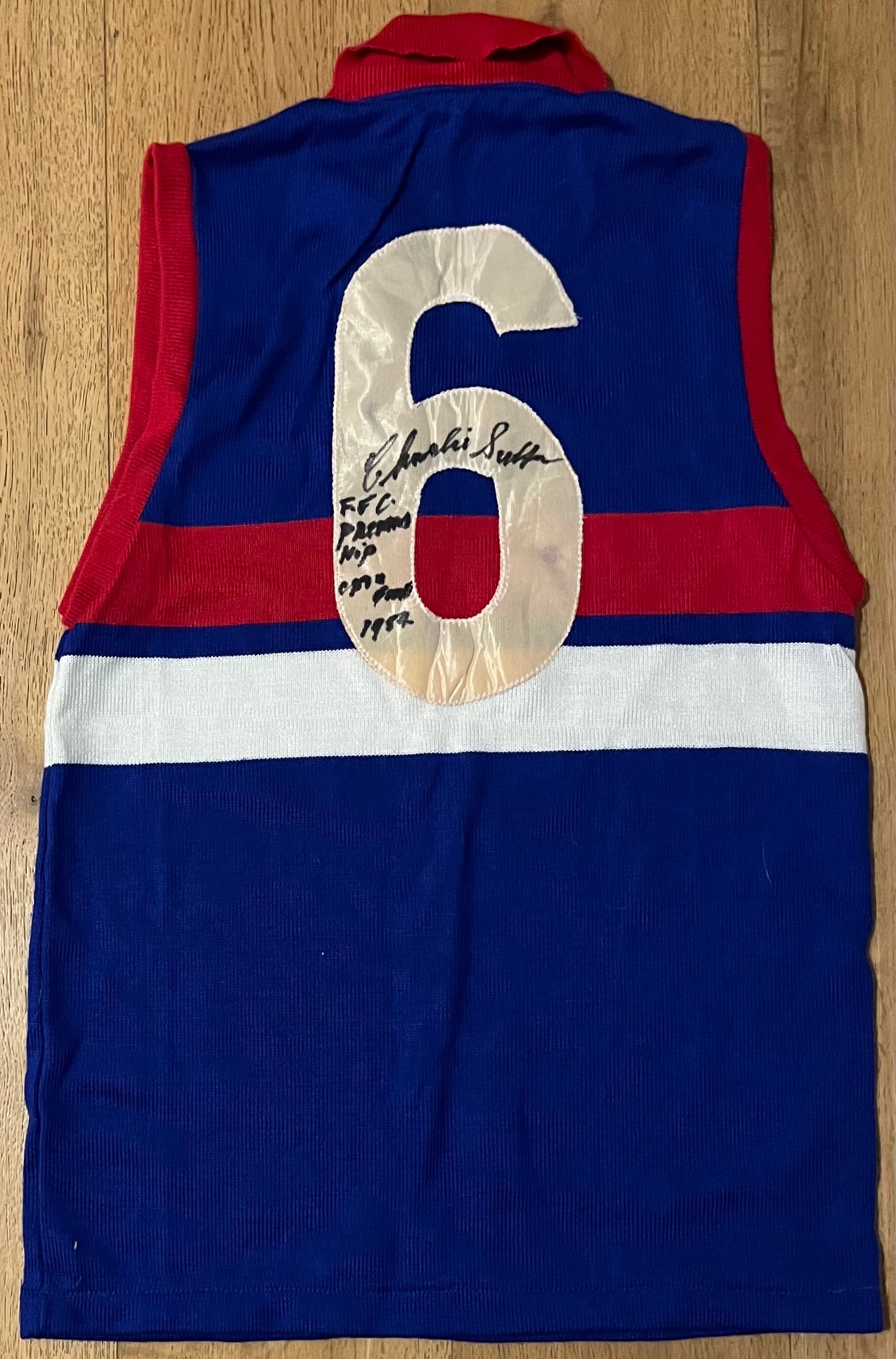 Charlie Sutton Signed 1954 VFL Footscray Bulldogs Jumper – Superstars ...