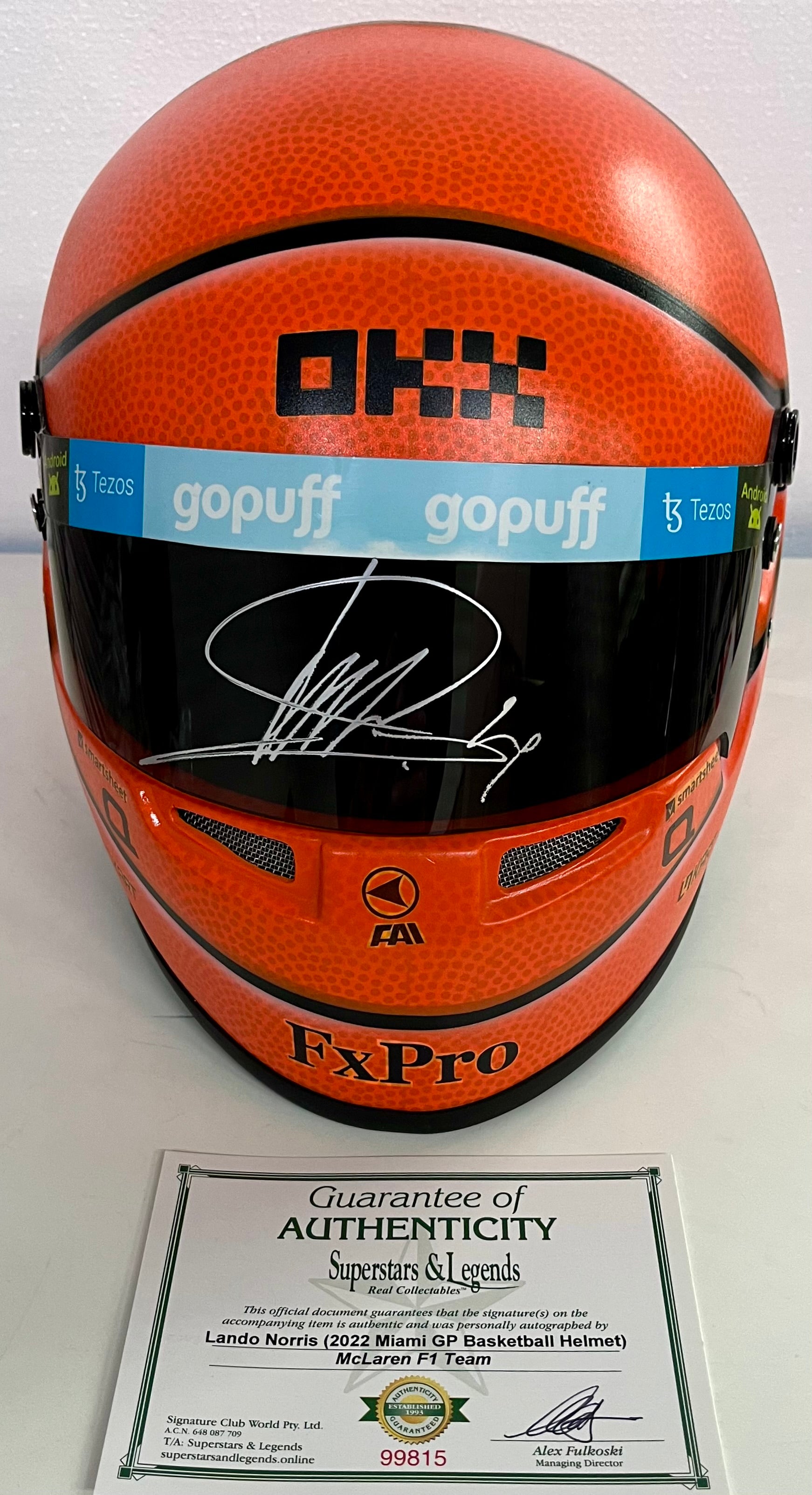 LANDO NORRIS Signed Miami GP Basketball Helmet – Superstars & Legends