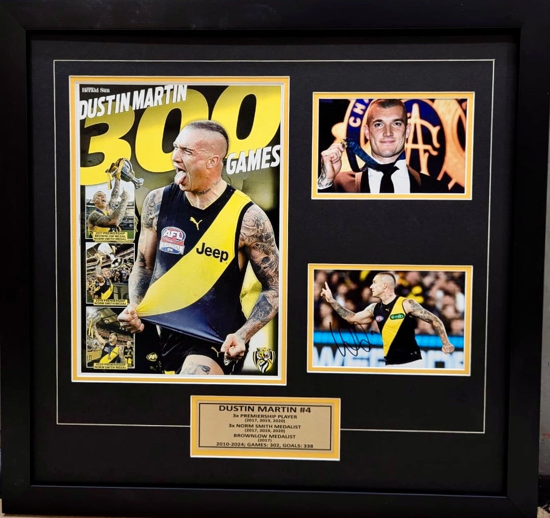 Dustin Martin Signed "4x6” Photo Collage Display – Superstars & Legends