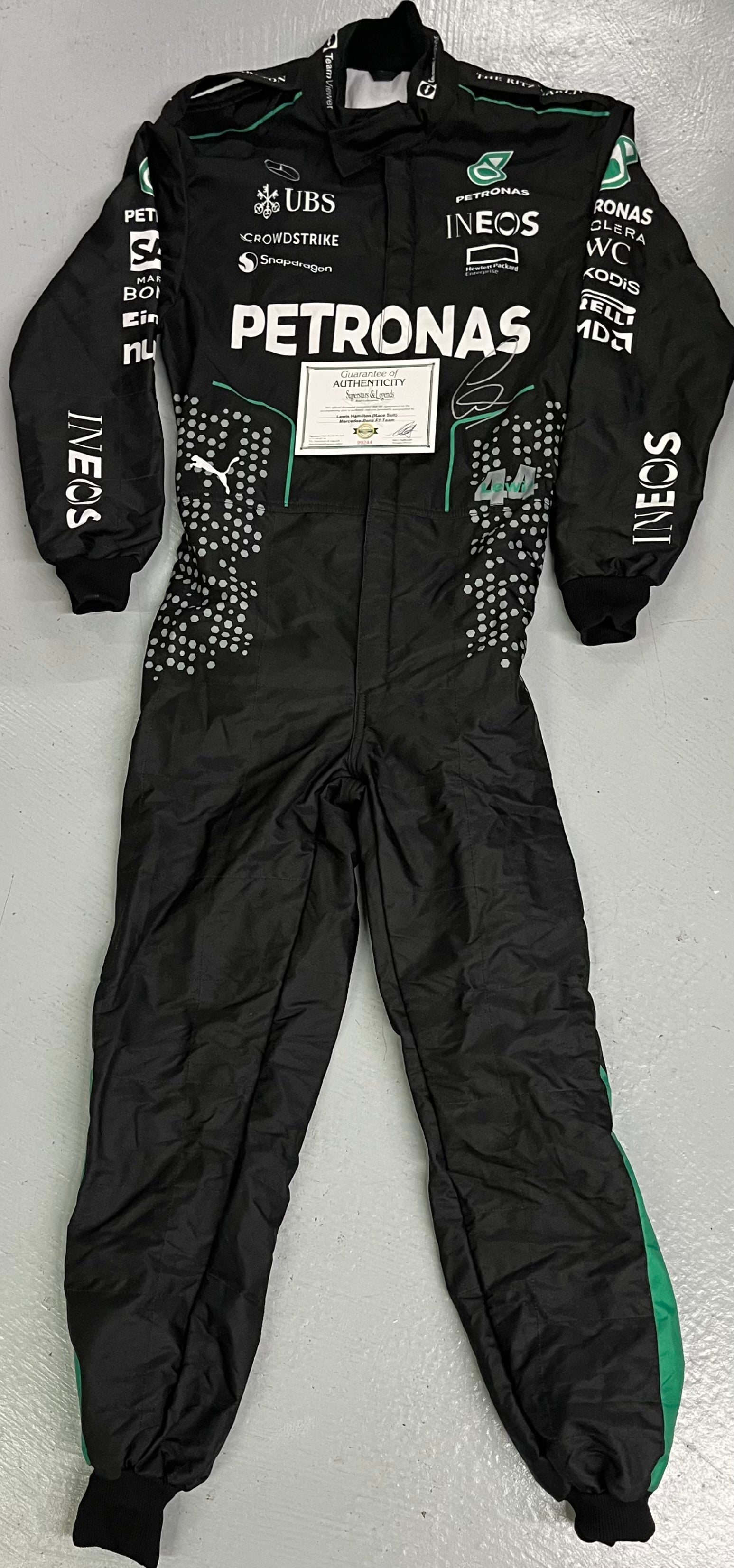 LEWIS HAMILTON Signed Mercedes F1 Race Suit – Superstars & Legends