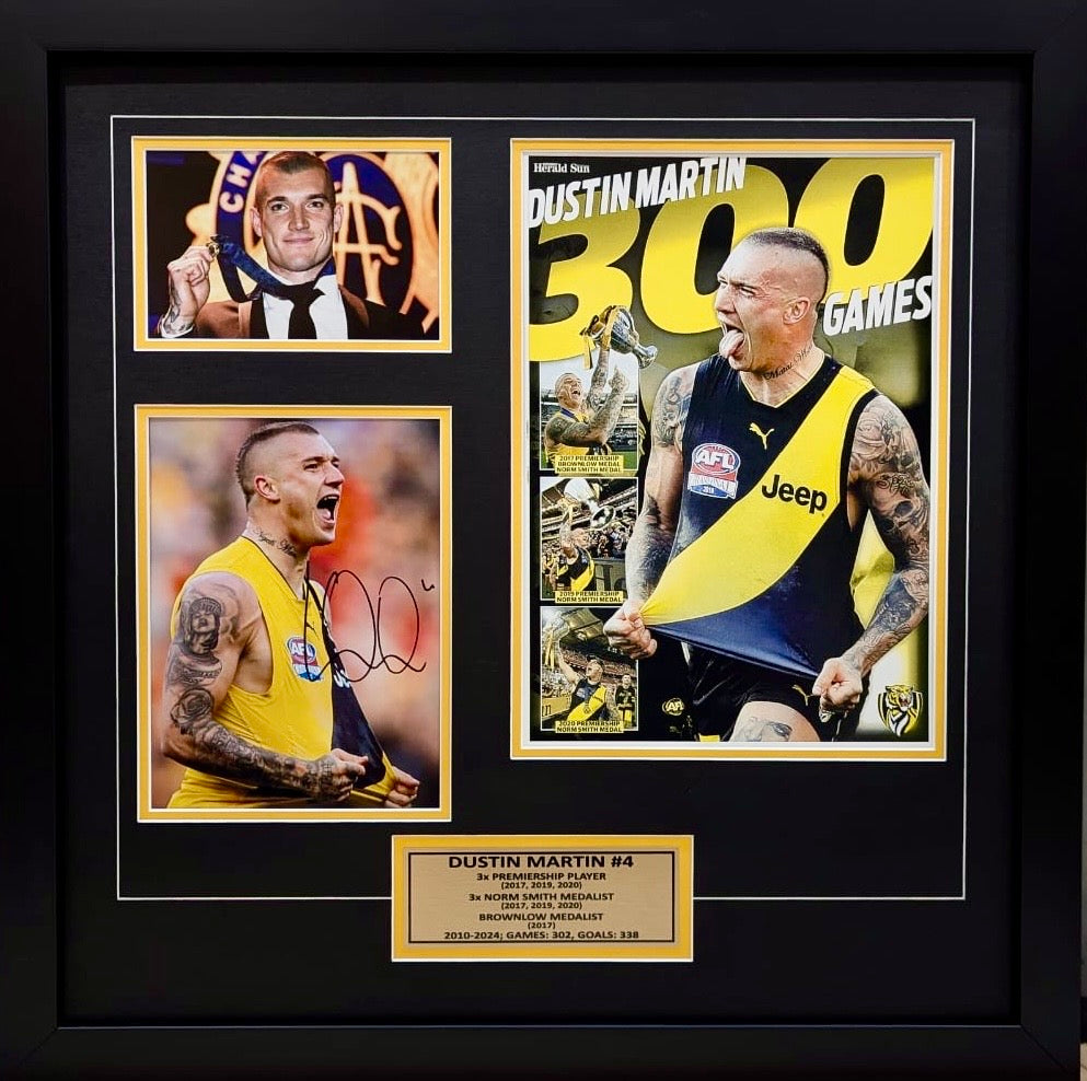 Dustin Martin Autographed "4x6” Photo Collage Display – Superstars ...
