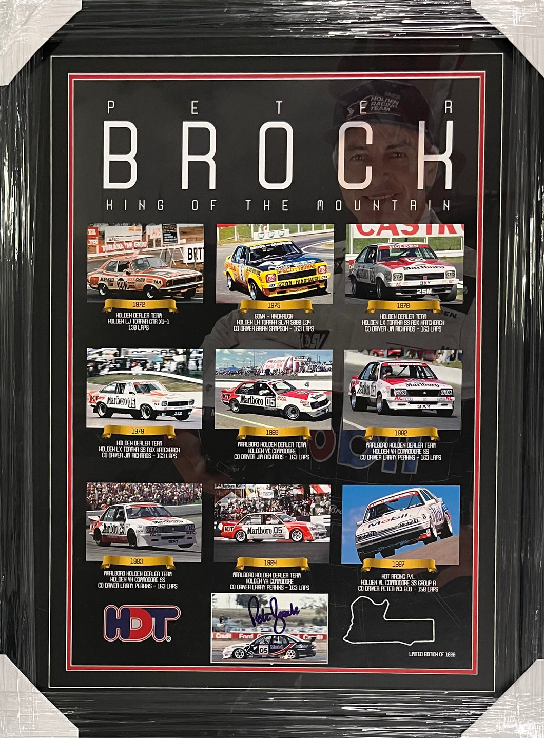 PETER BROCK Signed Photo & “King Of The Mountain” Print Display ...