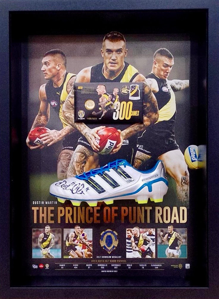 Dustin Martin Signed AFL Boot & Commemorative Display – Superstars ...