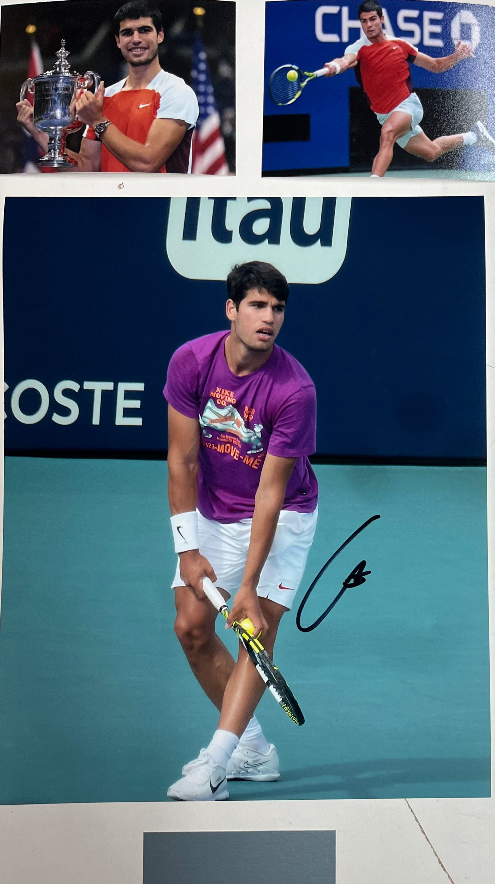 CARLOS ALCARAZ Signed Photo Collage Display – Superstars & Legends
