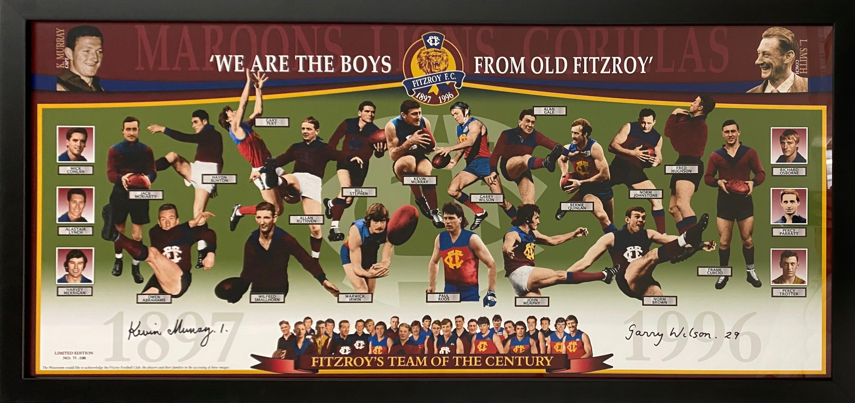 Kevin Murray & Garry Wilson Signed Team of the Century Print ...