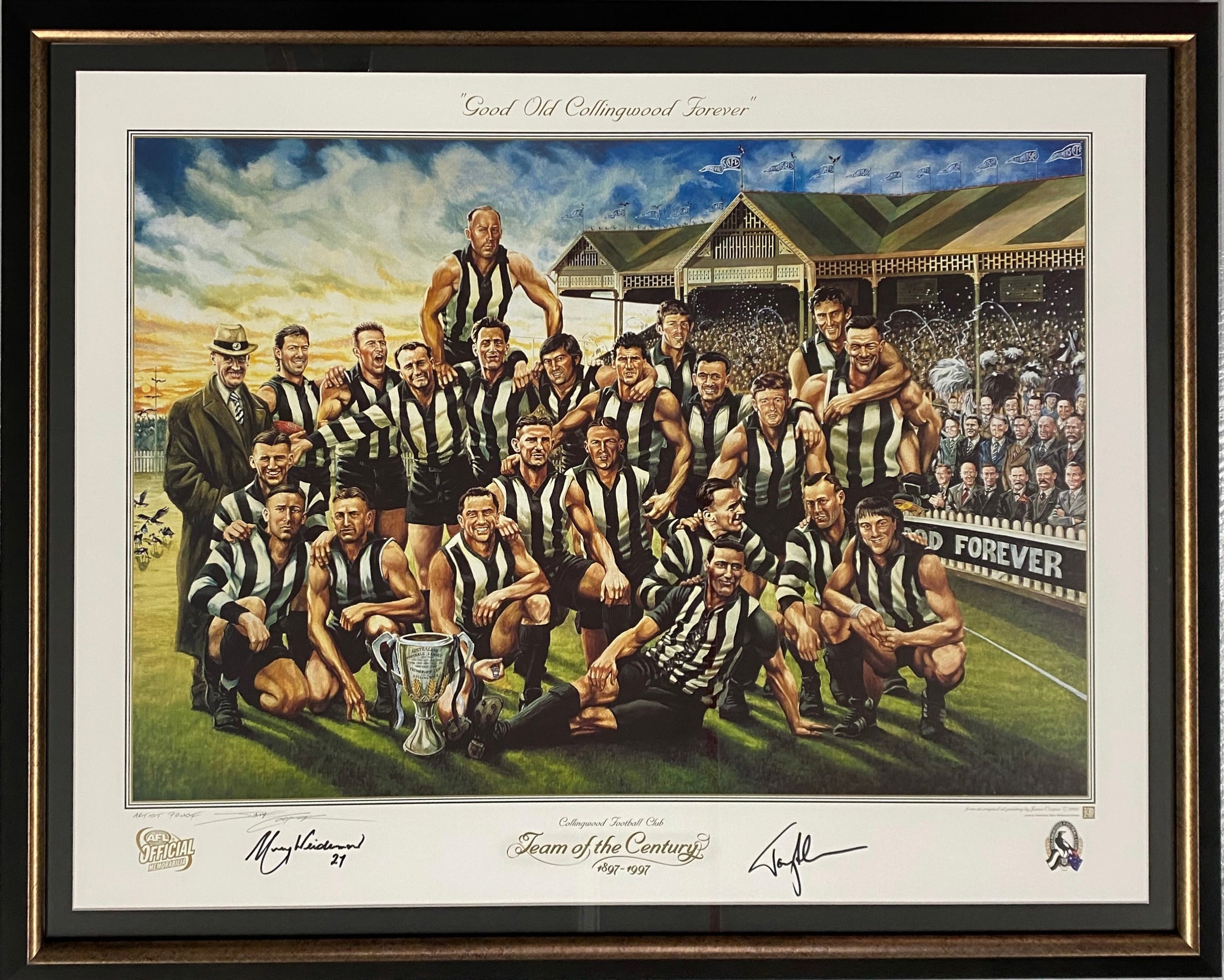 MURRAY WEIDEMAN & TONY SHAW Signed Collingwood “Team of the Century” J ...