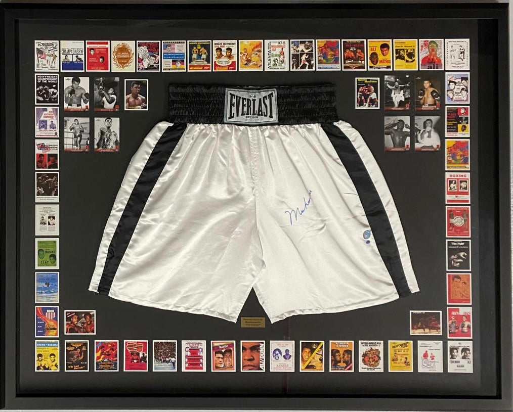 Muhammad Ali Signed Boxing Trunks & Cards | Authentic Frame ...
