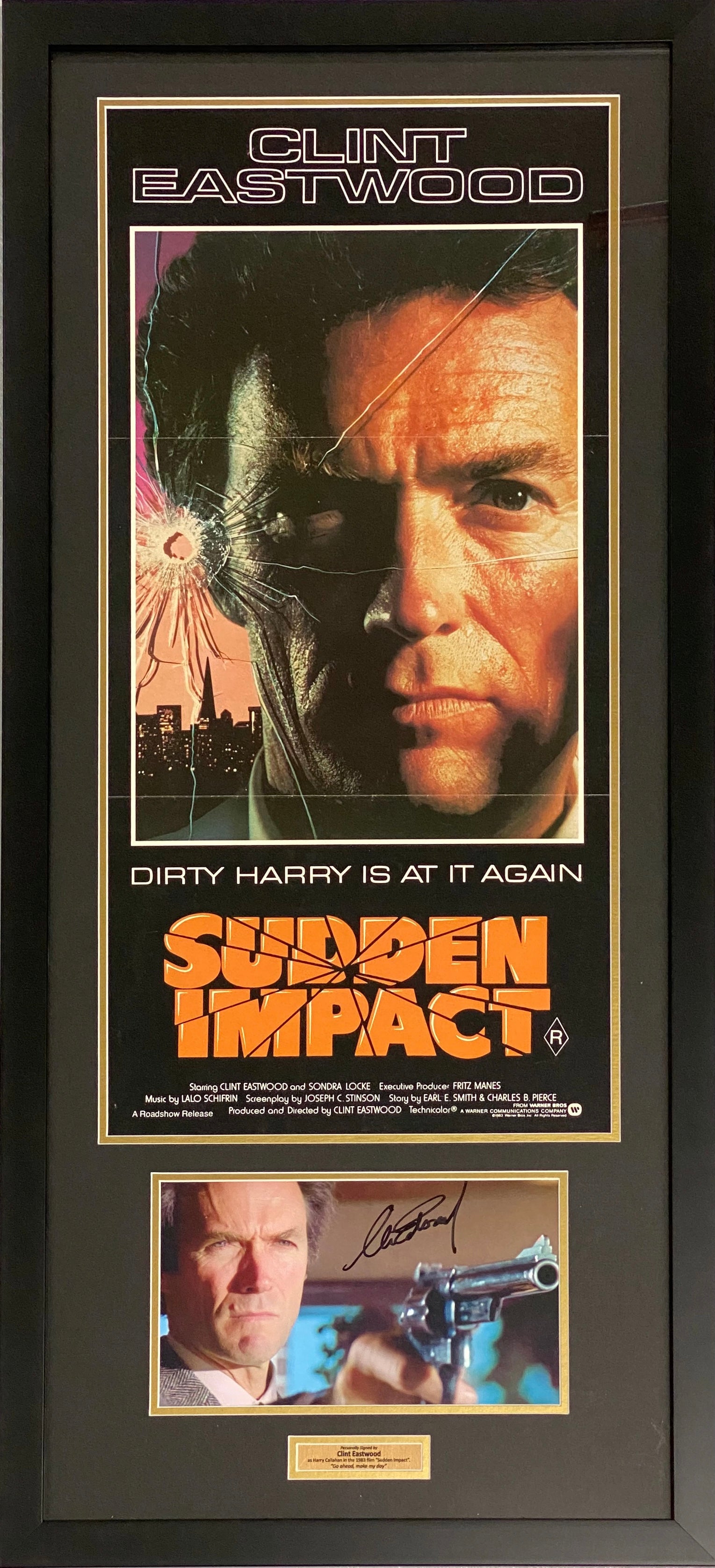 CLINT EASTWOOD Signed "Sudden Impact" Photo & Poster Display ...