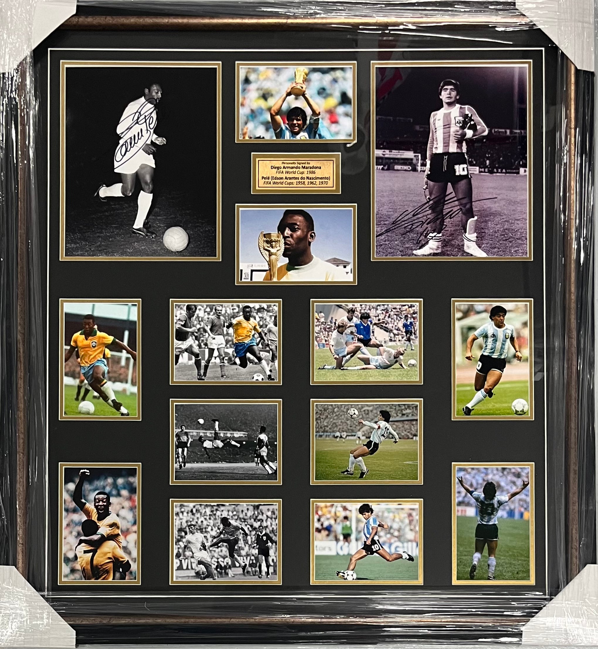 Pele & Maradona Signed Photo Collage Display - Rare Edition ...