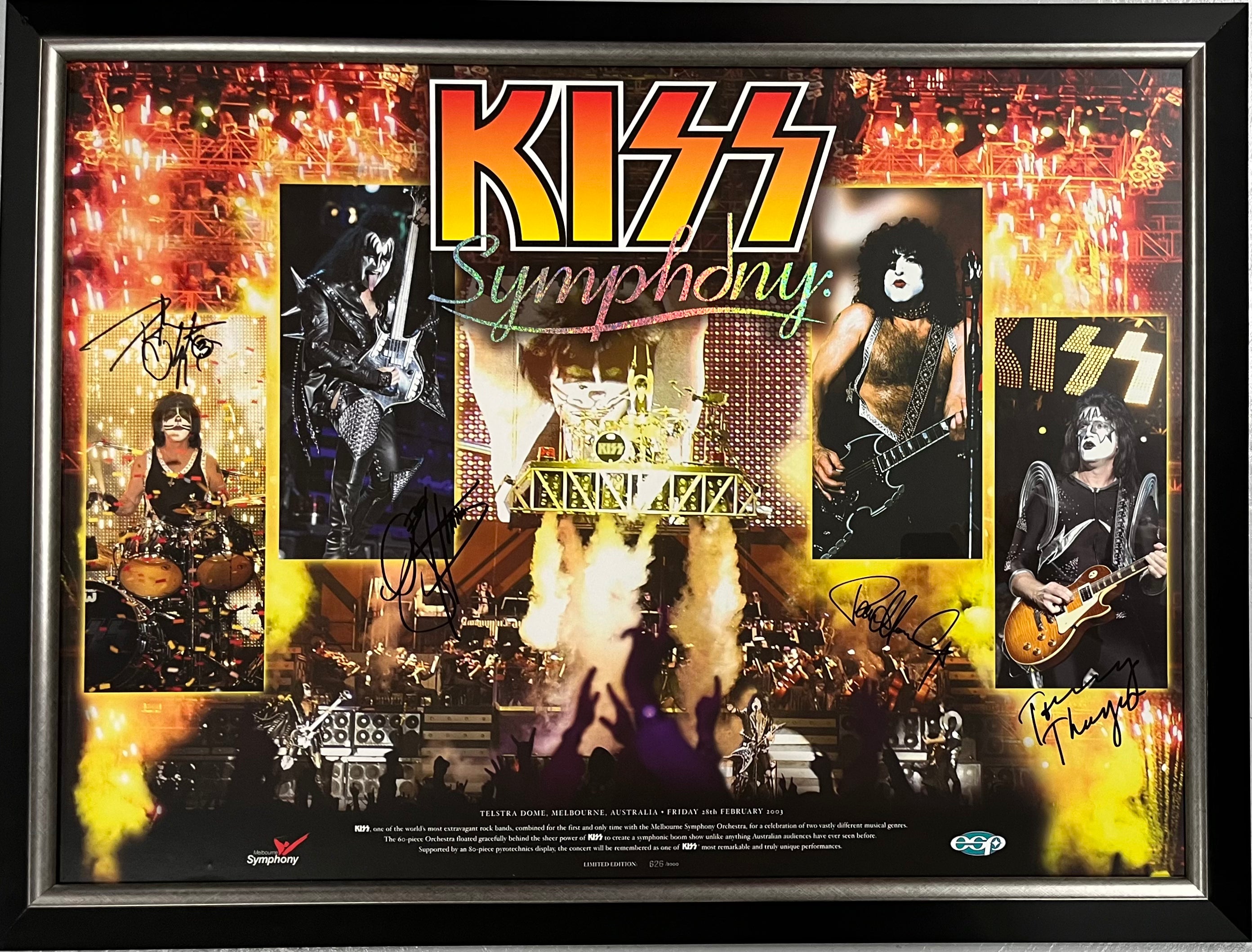 KISS Symphony Signed Lithograph - Limited Edition Framed Art ...
