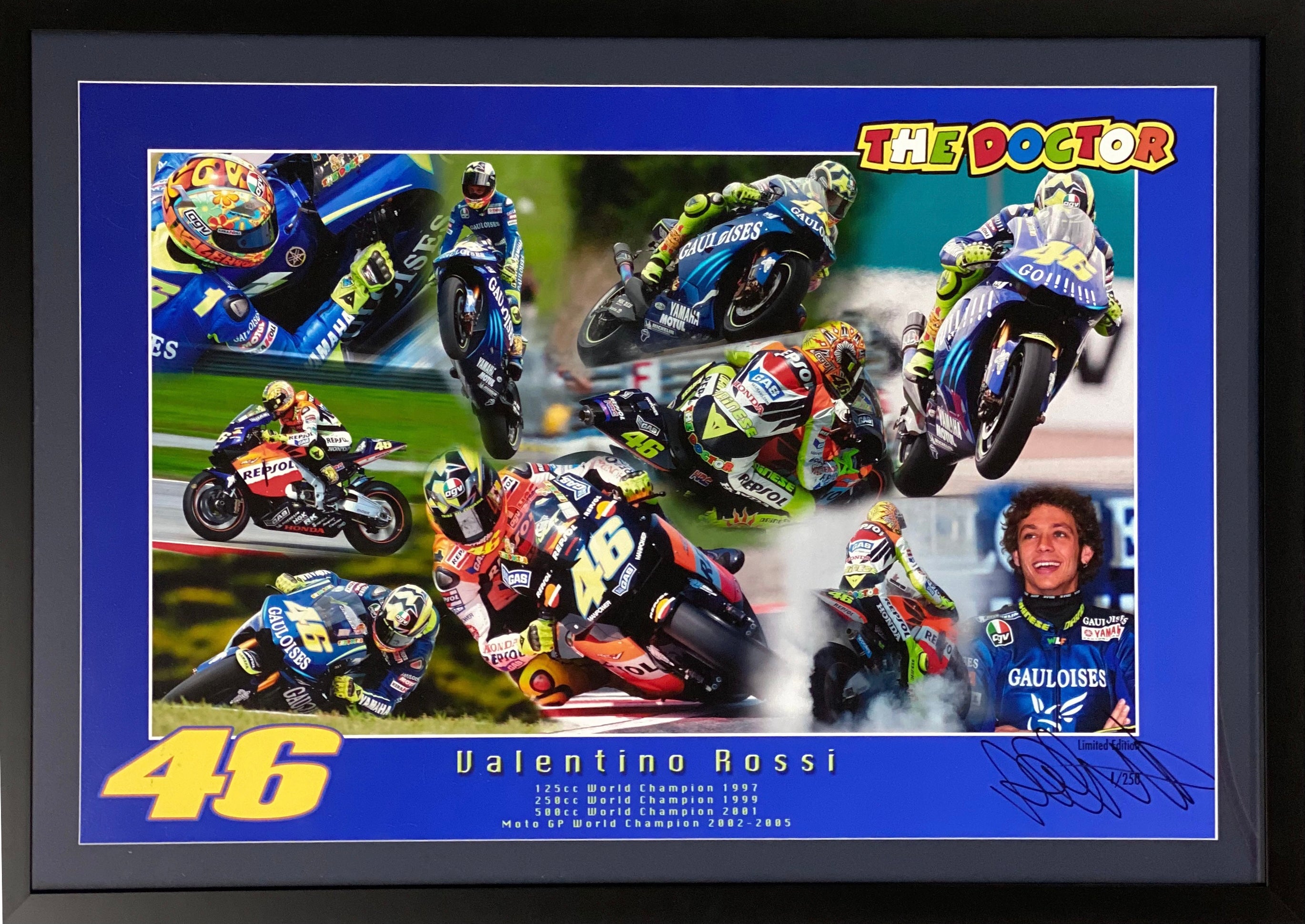 Valentino Rossi Signed Racing Print - Limited Edition – Superstars ...