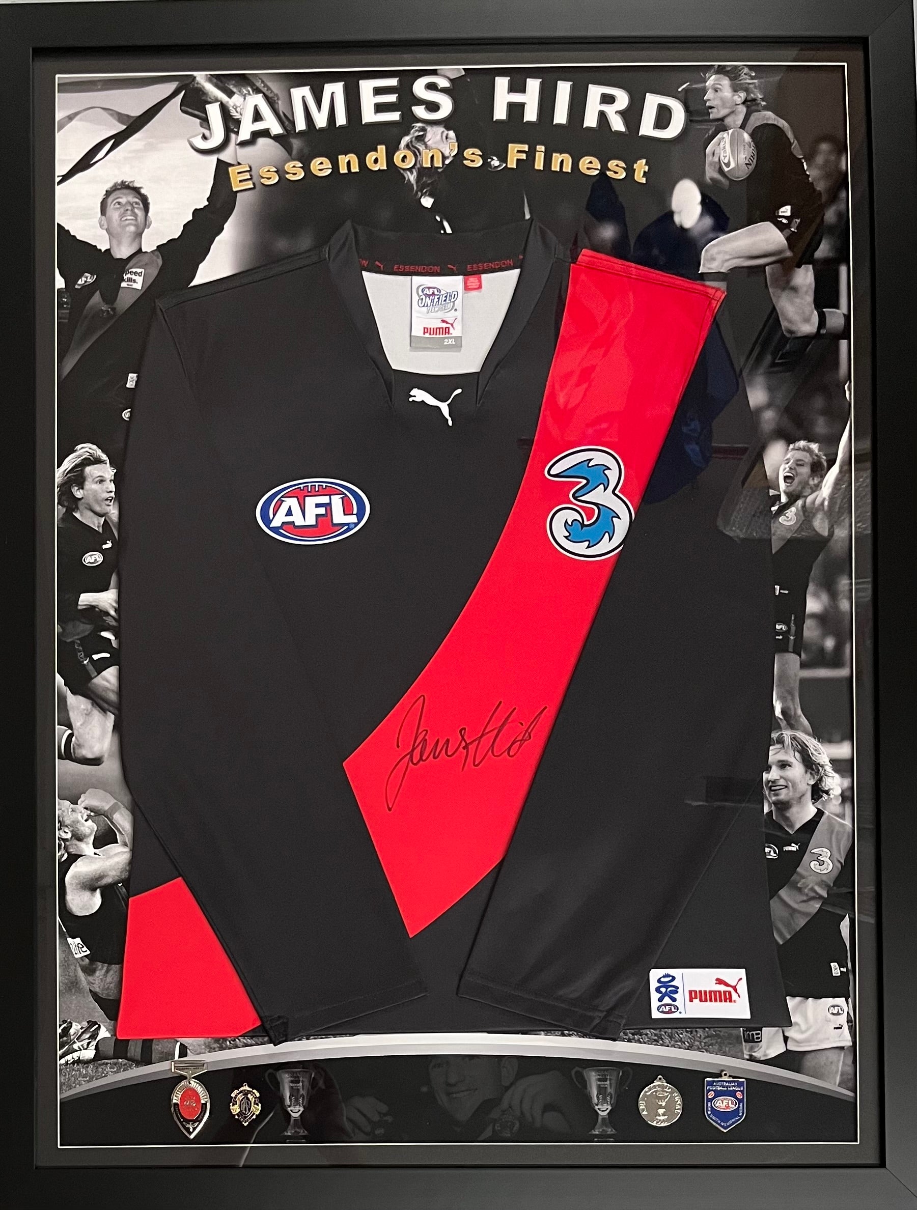 James Hird Signed Jumper & Medals Display – Superstars & Legends
